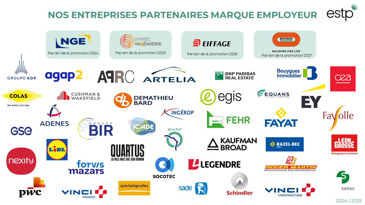 Les entreprises partenaires de l'ESTP | ESTP